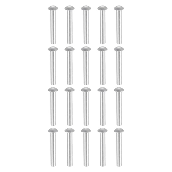 CERPXFF-150Pcs Brazier Head Rivets, M5 x 30mm Aluminum Solid Dome Head ...