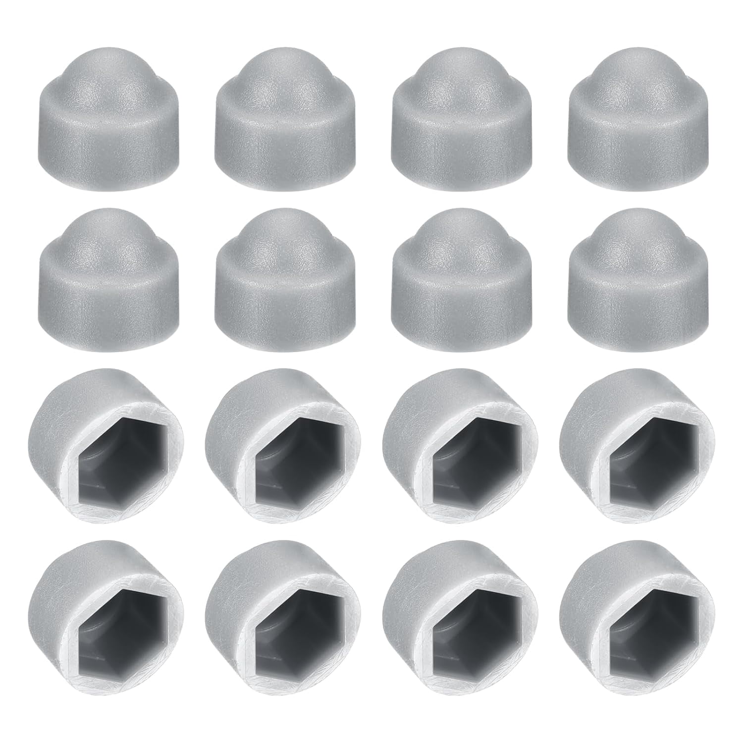 CERPXFF-150pcs Hex Nut Cover, M5 Grey Plastic Dome Nut Protection Cap ...