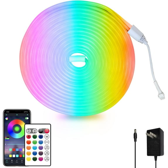 CERPXFF-16.4FT Led Neon Rope Lights Control with App/Remote,Flexible ...