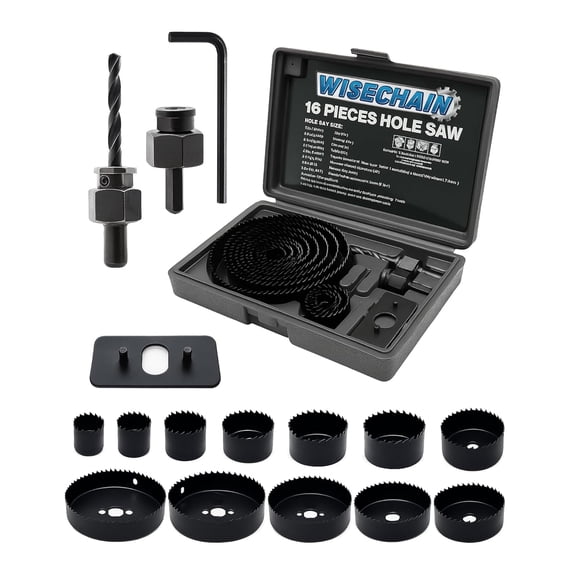 CERPXFF-16 PCS Hole Saw Set, 3/4" to 5" (19-127mm), 25mm Cutting Depth ...