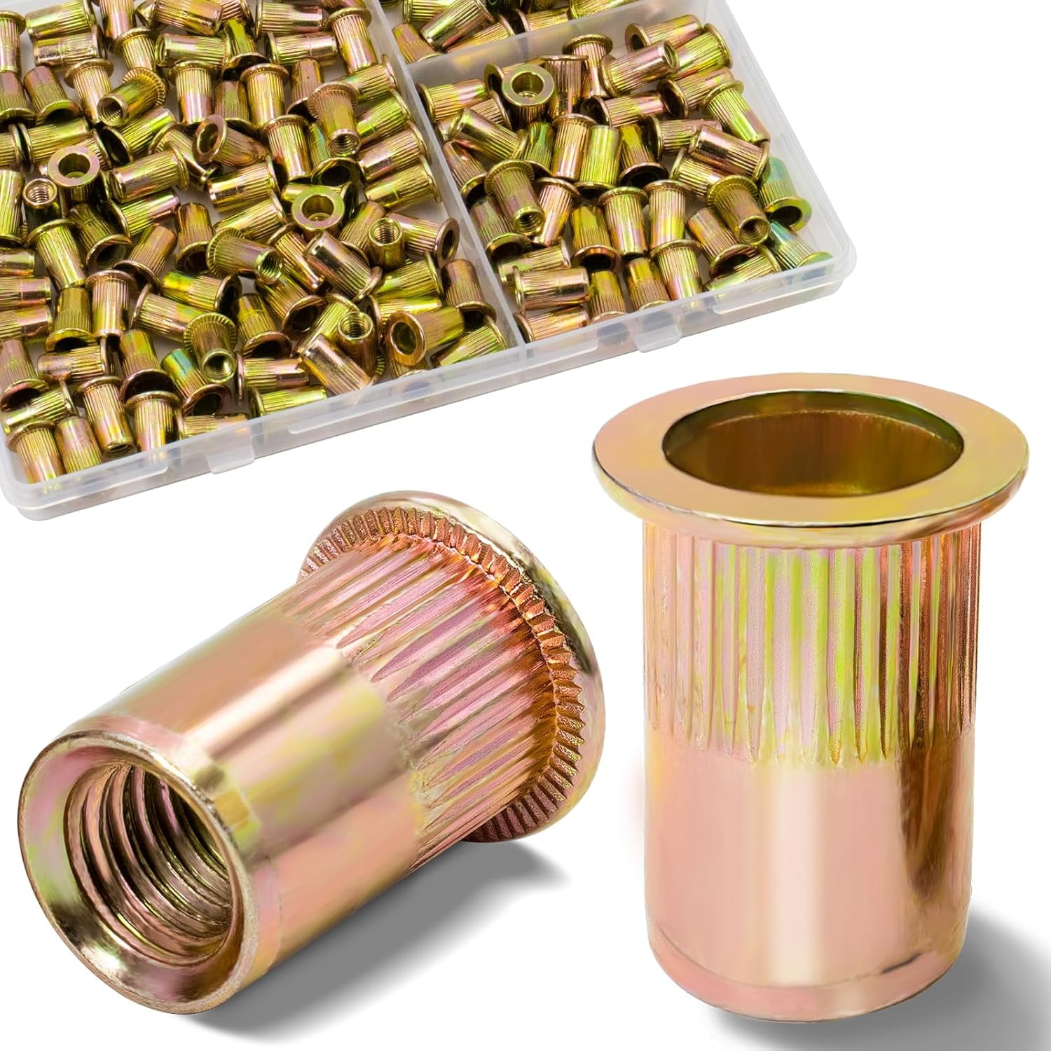 CERPXFF-160Pcs M5 Rivet Nuts, Metric Zinc Plated Finish Carbon Steel ...