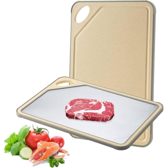 CERPXFF-18/8 Stainless Steel Cutting Board, Double-Sided Wheat Straw ...