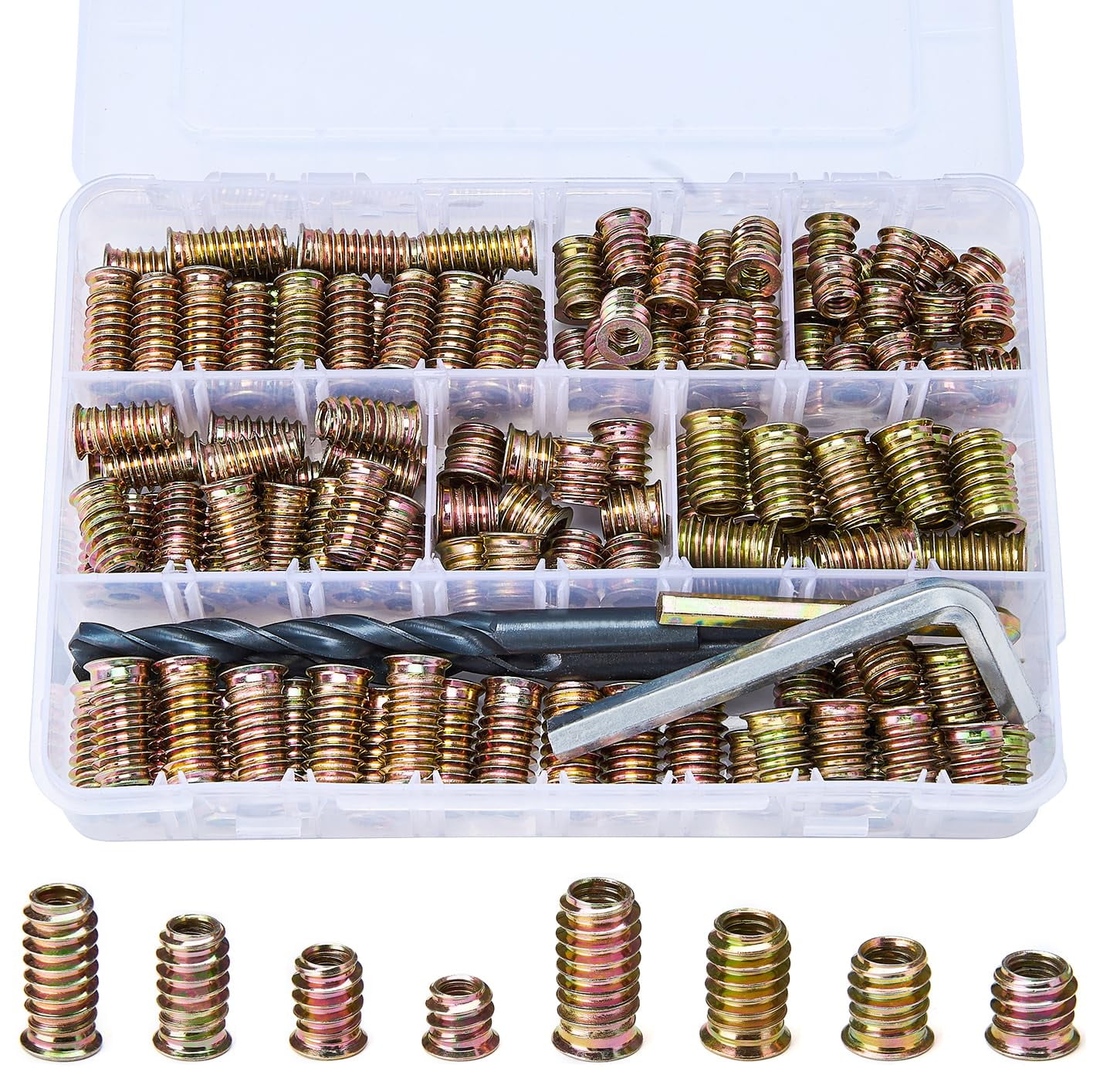 CERPXFF-180pcs 1/4"-20 & 5/16"-18 Threaded Inserts for Wood Assortment ...