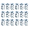 CERPXFF-18Pcs Threaded Inserts, M6-1x20 Zinc Plated Carbon Steel Hex ...