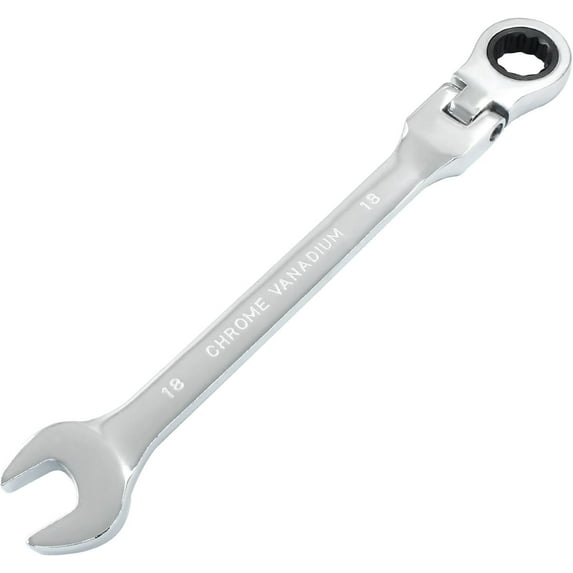 CERPXFF-18mm Ratcheting Combination Wrench, 12 Point 72-Tooth Flex Head ...