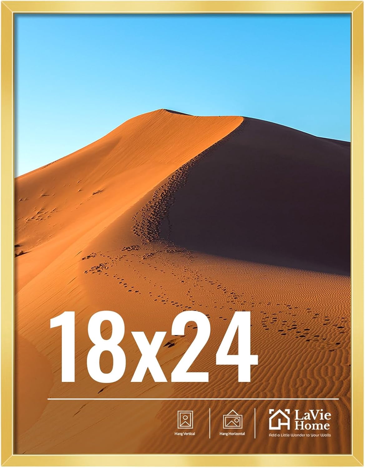 CERPXFF-18x24 Picture Frame for Wall Display, 18x24 Gold Picture Frame ...