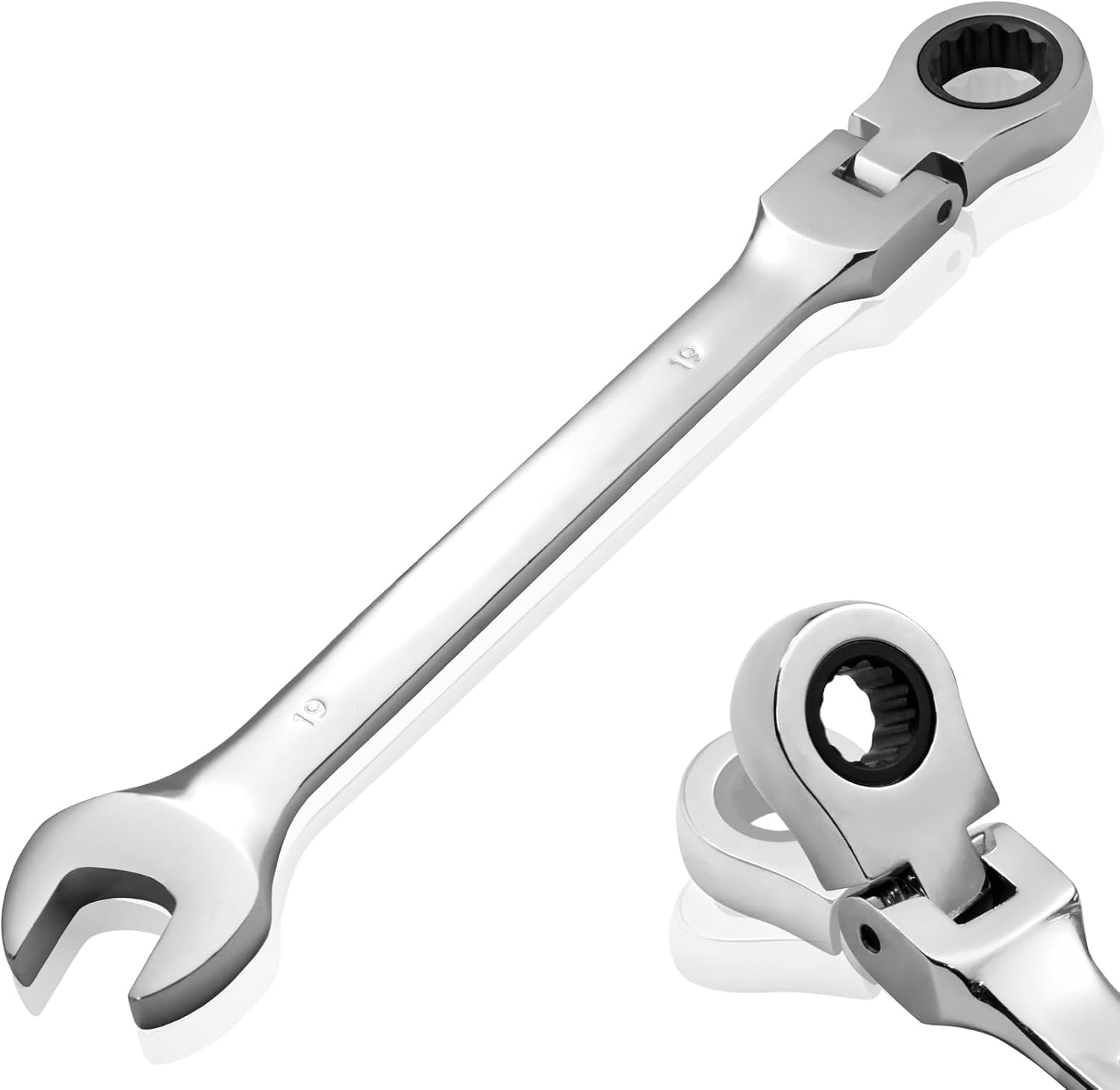 CERPXFF-19 mm Ratchet Wrench Metric, Flex Head Combination Wrench 72 ...