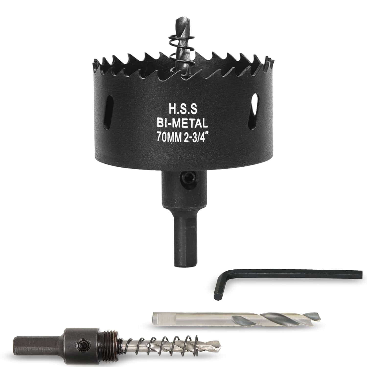 CERPXFF-2-3/4 Inch Hole Saw with Arbor for Wood Metal Plastic, 2.75 in ...