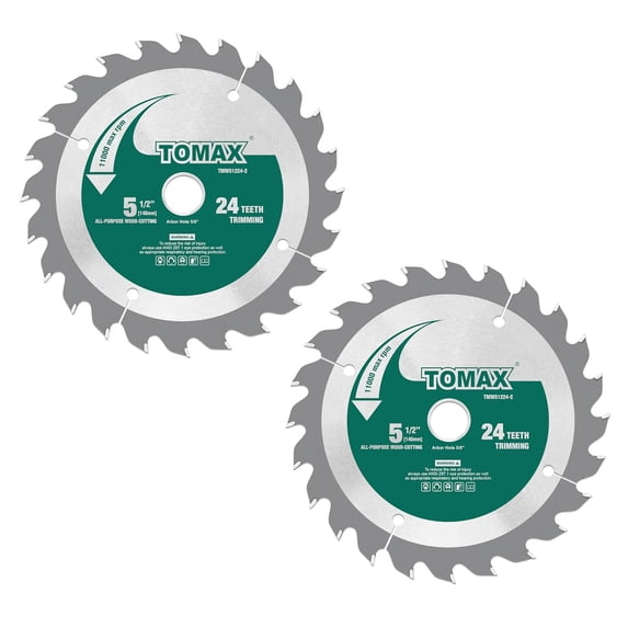 CERPXFF-2 Pack 5-1/2 Inch 24 Tooth ATB General Purpose and Trimming Saw ...