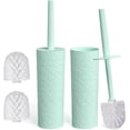 CERPXFF-2 Pack Compact Toilet Brush & Holder Set, Plastic Round Barrel ...