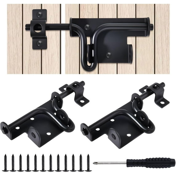 CERPXFF-2-Pack Heavy Duty Slide Bolt Gate Latch with Padlock Hole ...