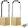CERPXFF-2 Pack Keyed Padlock Waterproof Solid Brass Lock, 2.6 Inch Padlock with 3 Keys Alike for ...