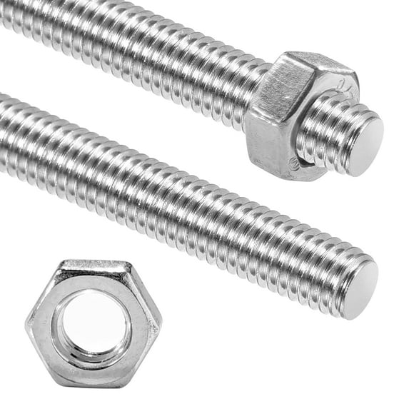 CERPXFF-2 Pack M10-1.5mm Pitch Fully All Threaded Rod Studs,300mm/11.8 ...
