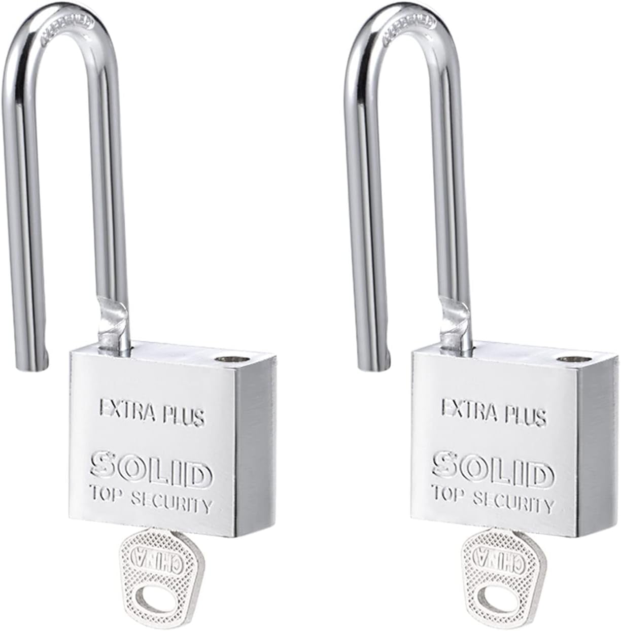 CERPXFF-2 Pack Steel Padlock - Steel Keyed Alike Padlock Chrome Plated ...