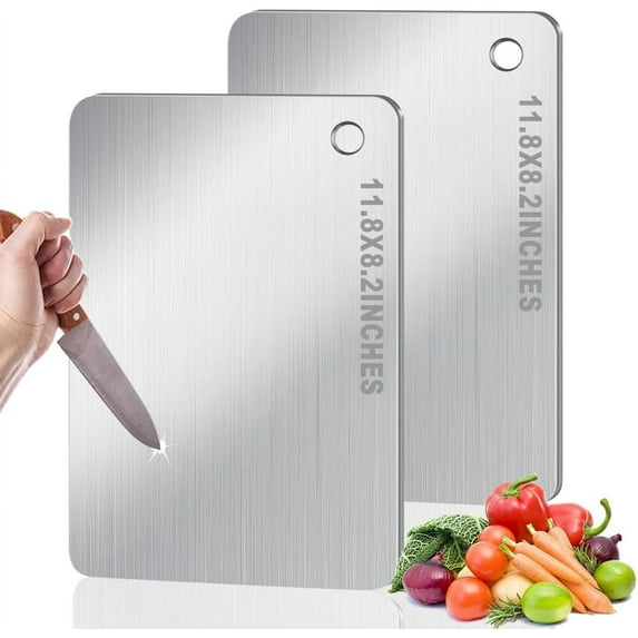 CERPXFF-2 Pack Titanium Cutting Board, 100% Pure Titanium Cutting ...