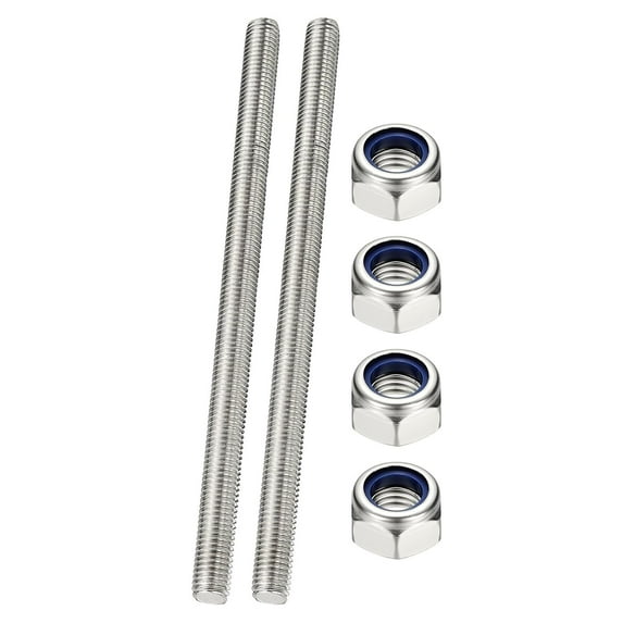 CERPXFF-2 Pcs Fully Threaded Rod, M12 x 180mm 304 Stainless Steel Right ...