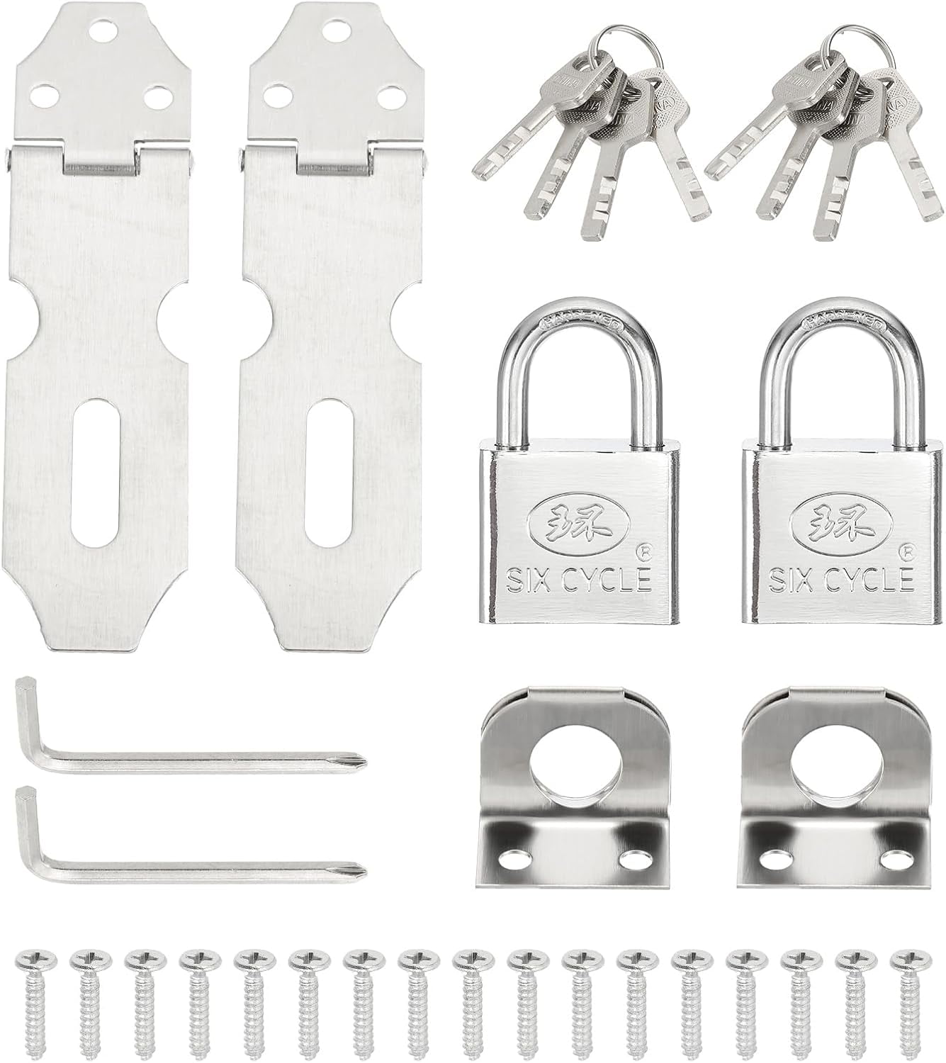 CERPXFF-2 Pcs Stainless Steel Padlock Hasp, 3 Inch Lock Hasp Latch Door ...