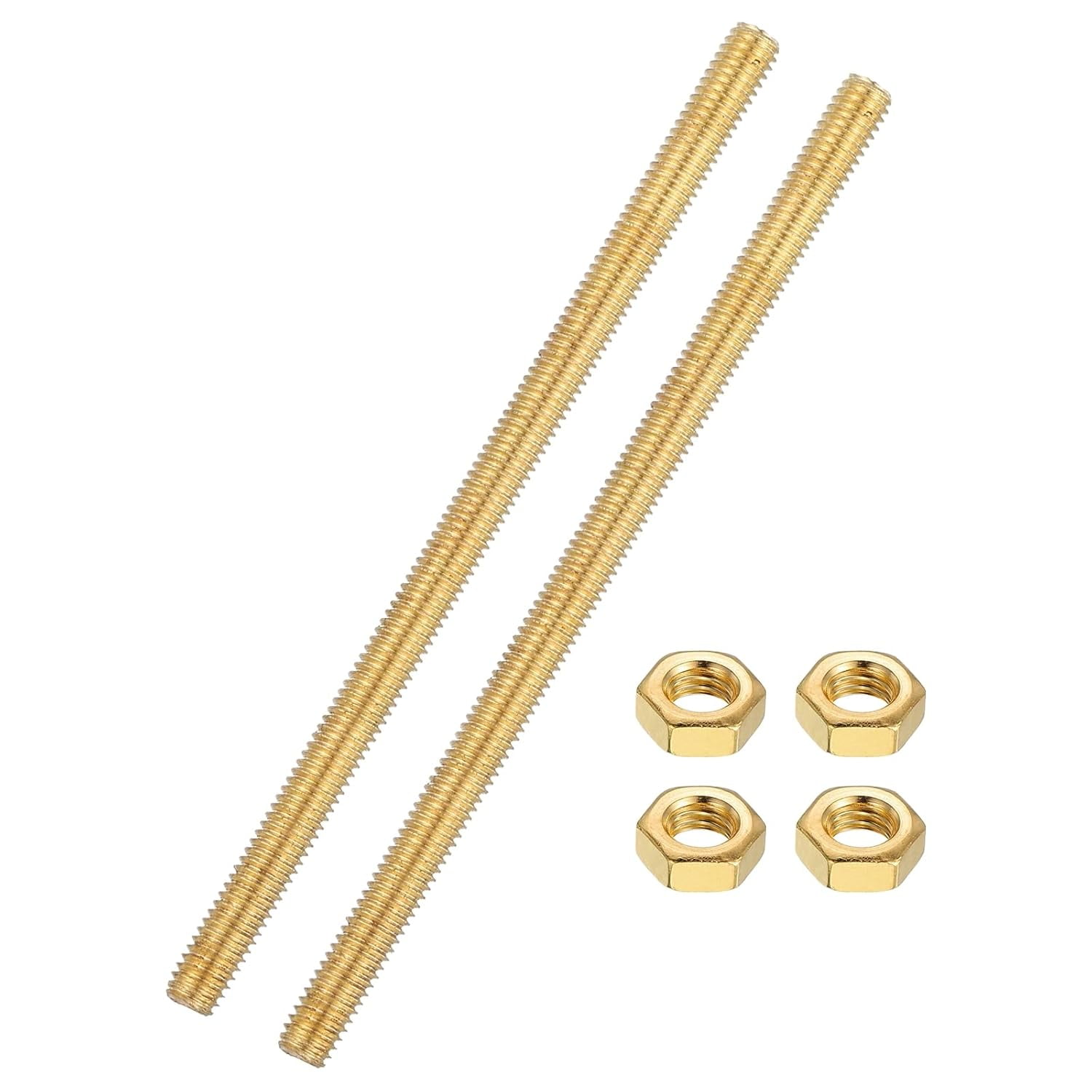 CERPXFF-2 Sets Brass Fully Threaded Rod, M6x1mm Pitch Right Hand ...