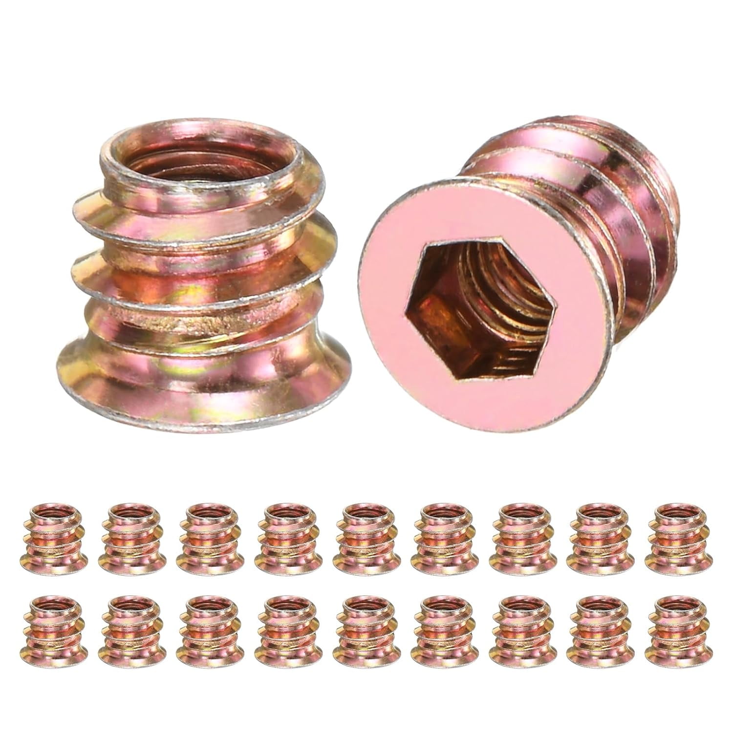CERPXFF-20-Pack Threaded Inserts for Wood, M6x10mm Hex Drive Threaded ...