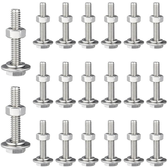 CERPXFF-20 Set 80 Pcs Stainless Steel Hex Head Screws Bolts, Nuts, Flat ...