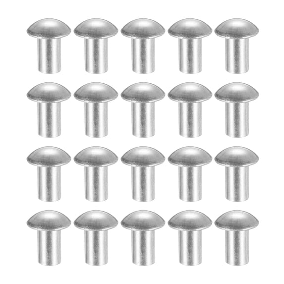 CERPXFF-200Pcs Brazier Head Rivets, M6 x 10mm Aluminum Solid Dome Head ...