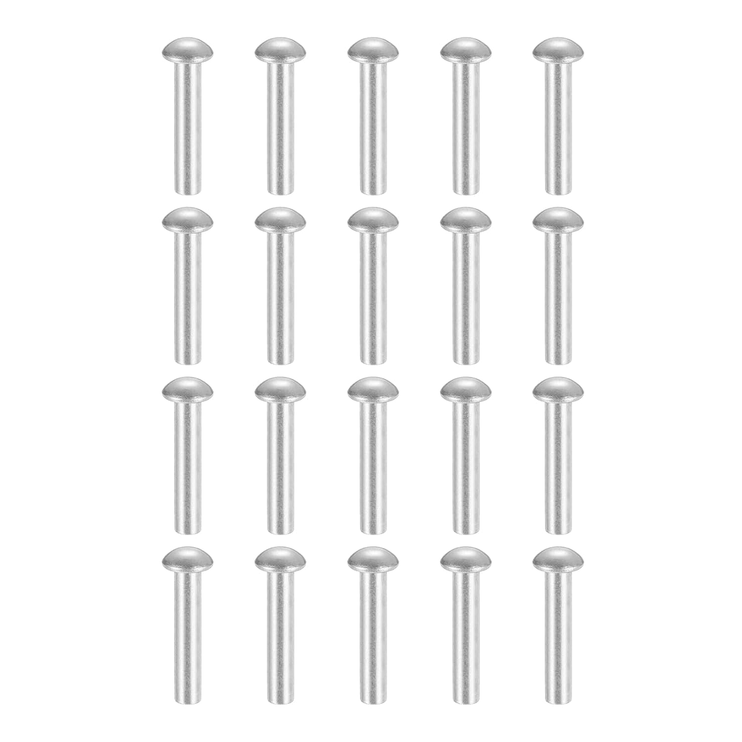 CERPXFF-200Pcs Brazier Head Rivets, M6 x 25mm Aluminum Solid Dome Head ...