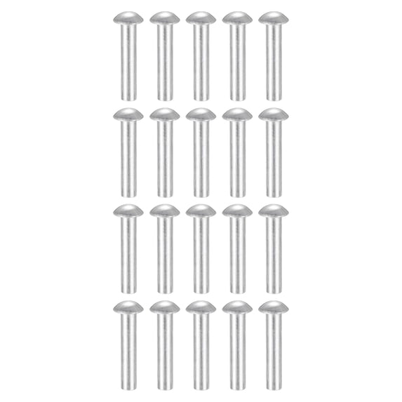 CERPXFF-200Pcs Brazier Head Rivets, M6 x 30mm Aluminum Solid Dome Head ...