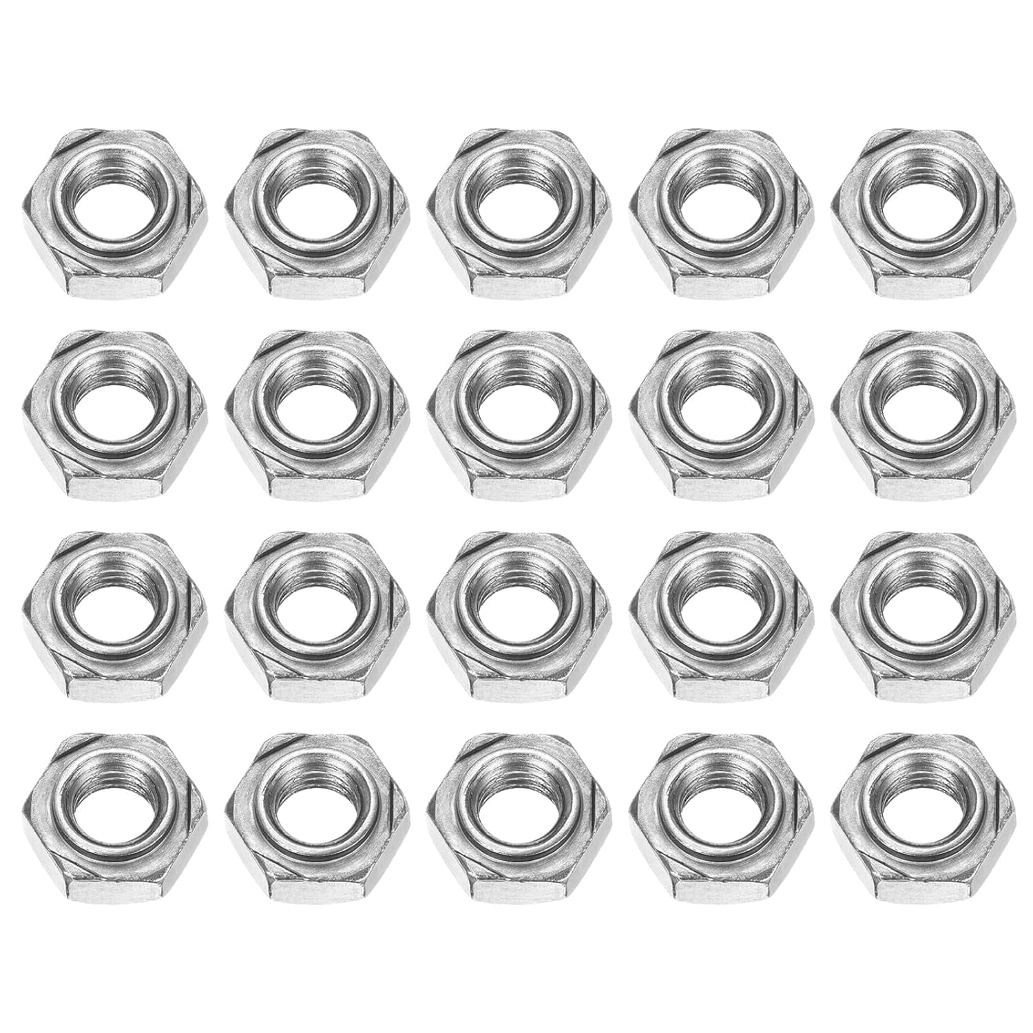 CERPXFF-20Pcs Hex Weld Nuts, M8x1.25mm Carbon Steel Hex Nuts with 3 ...