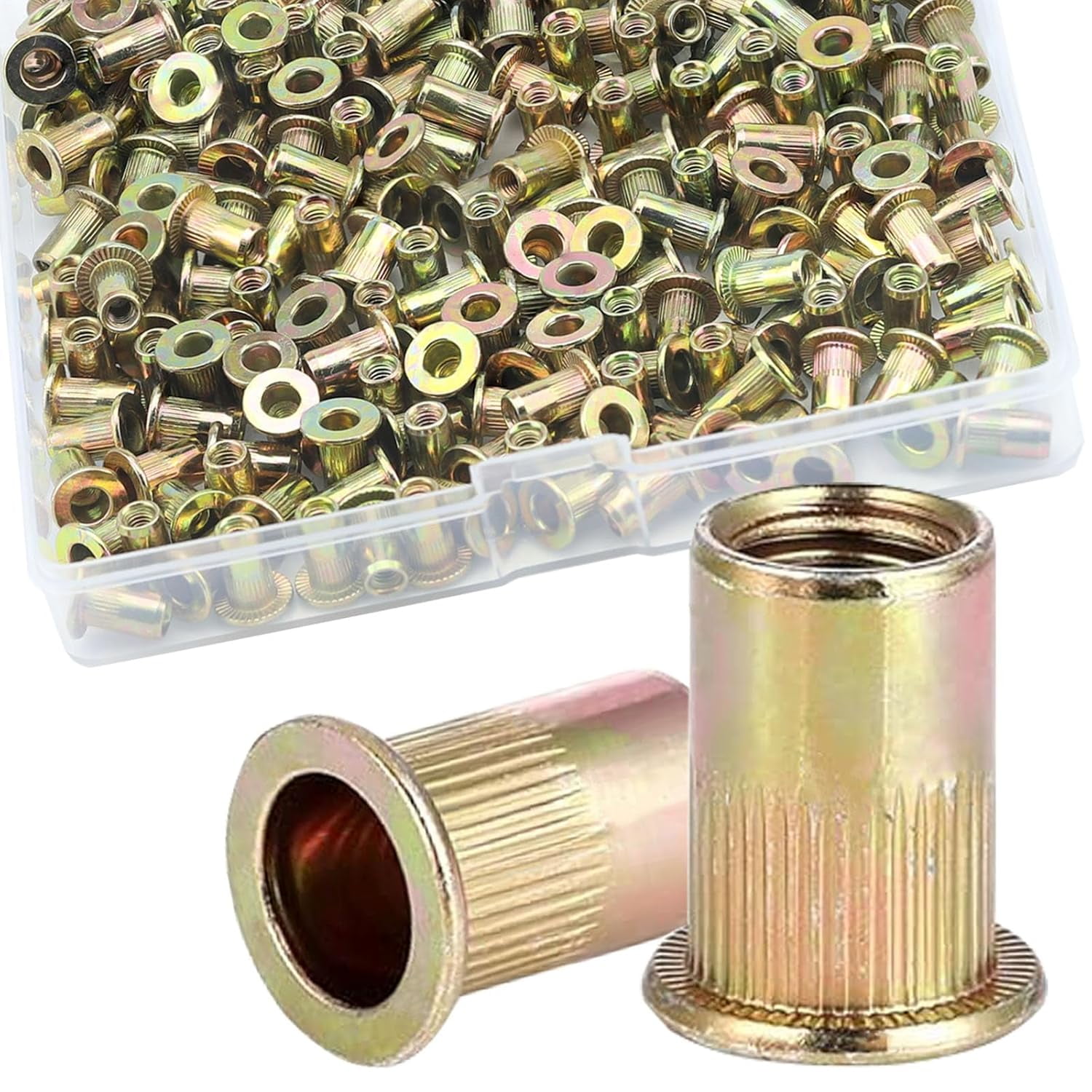 CERPXFF-220Pcs M3 Rivet Nuts, Metric Zinc Plated Finish Carbon Steel ...