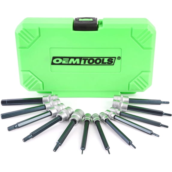 CERPXFF-23902 12 Piece SAE Magnetic Long Hex Bit Socket Set, Allen ...