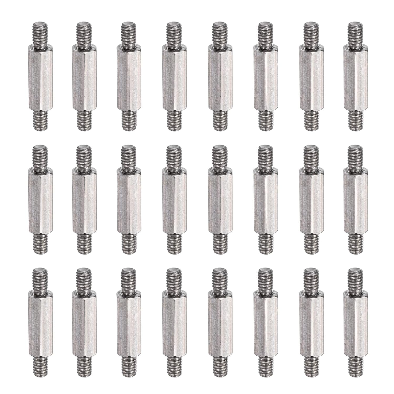 CERPXFF-24 Pcs Stainless Steel Double Ended Stud Nut, M4x6+16+6mm Male ...