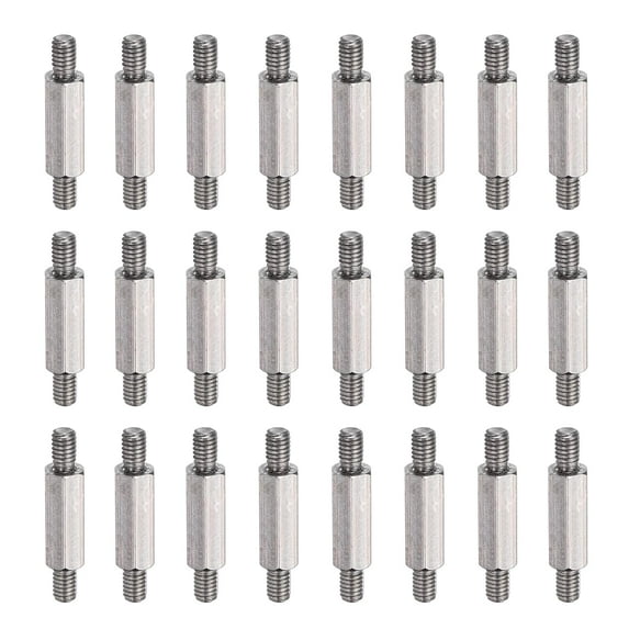 CERPXFF-24 Pcs Stainless Steel Double Ended Stud Nut, M4x6+16+6mm Male ...