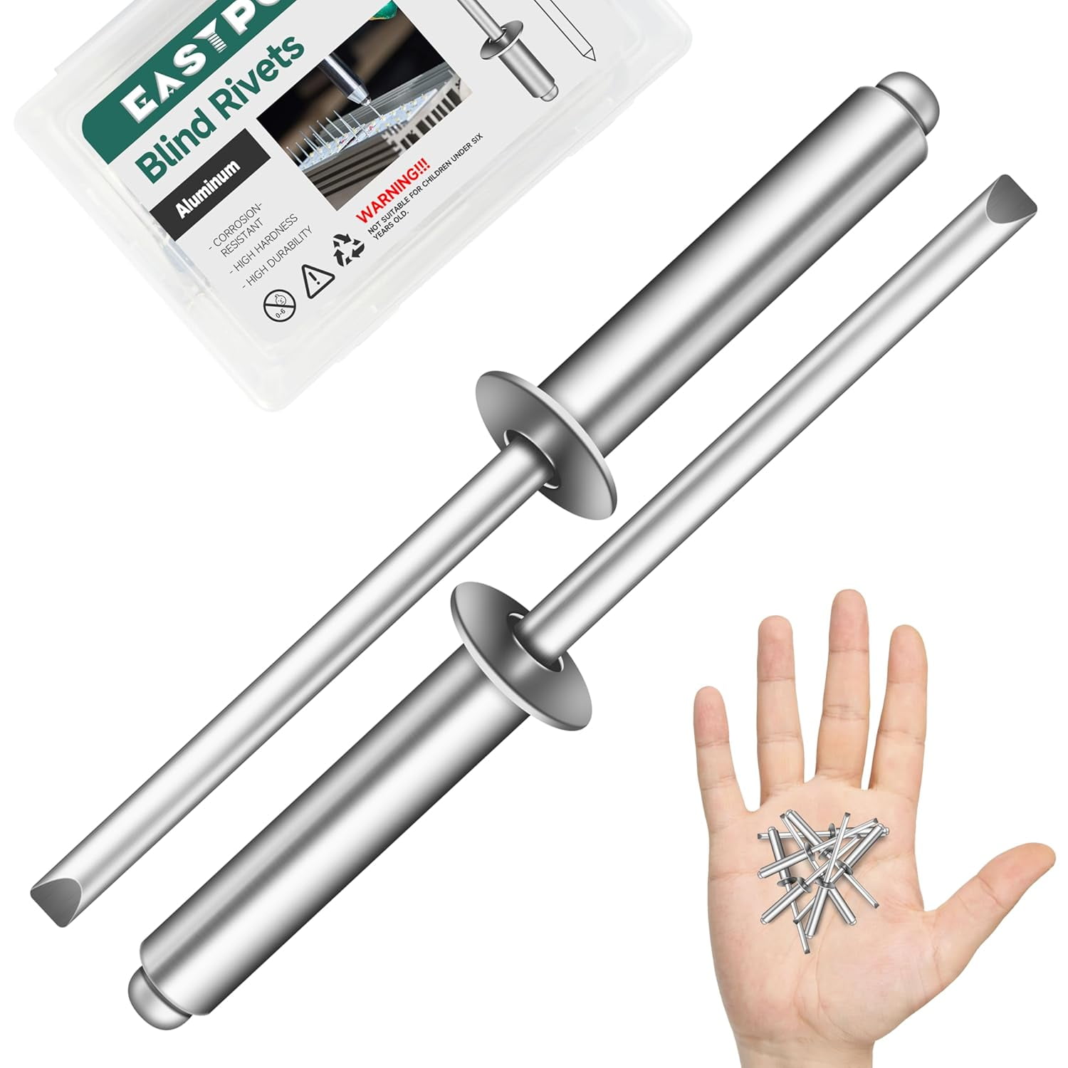 CERPXFF-250 Pcs 5/32" x 3/4" Aluminum Blind Pro Rivets, 4 x 20mm Pop ...