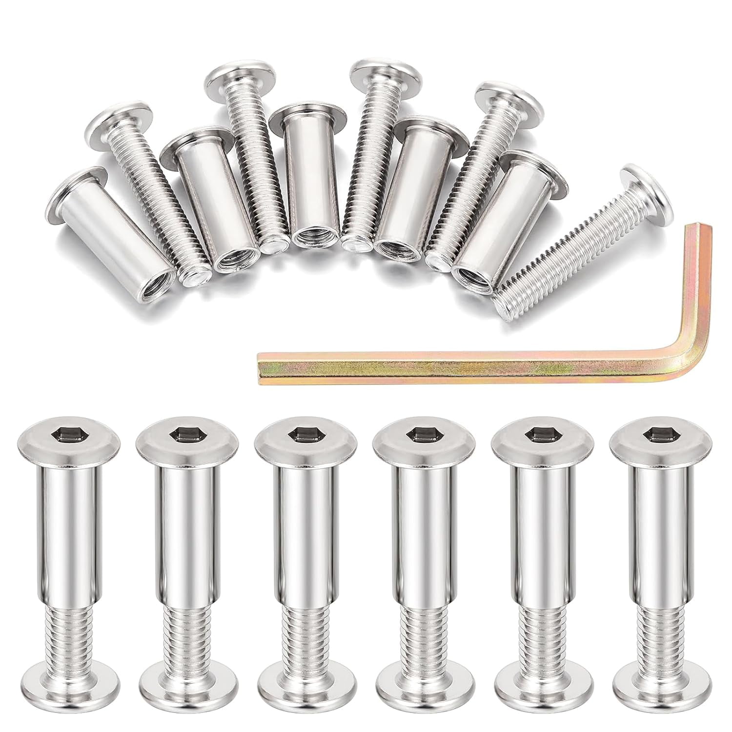 CERPXFF-25Pcs M6x35mm-Silver Hex Socket Cap Bolts for Binding Posts ...