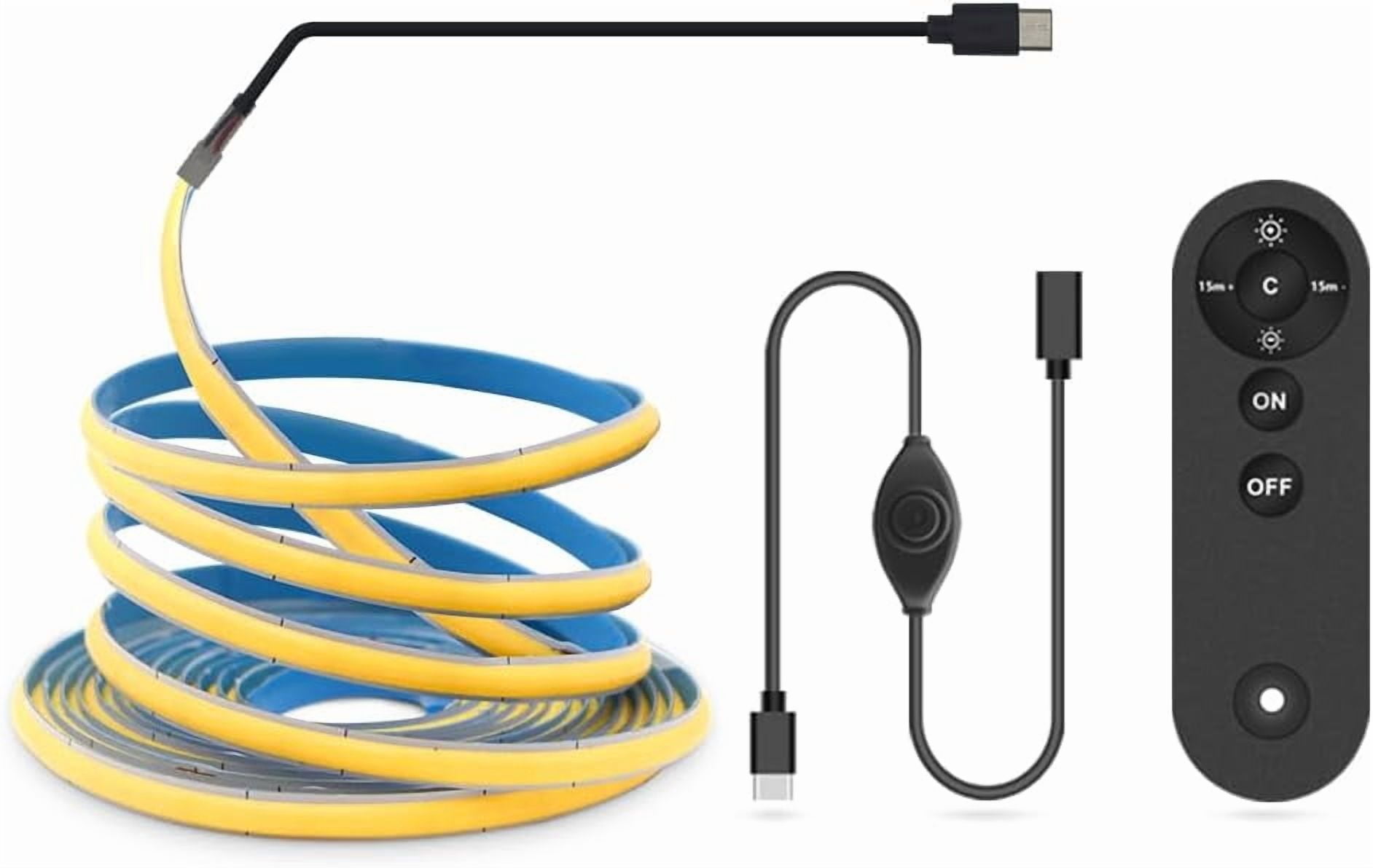 CERPXFF-2M/6.56Ft Dimmable COB LED 5V USB Type-C Strip Light with ...