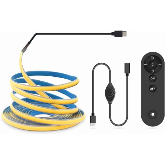 CERPXFF-2M/6.56Ft Dimmable COB LED 5V USB Type-C Strip Light with ...