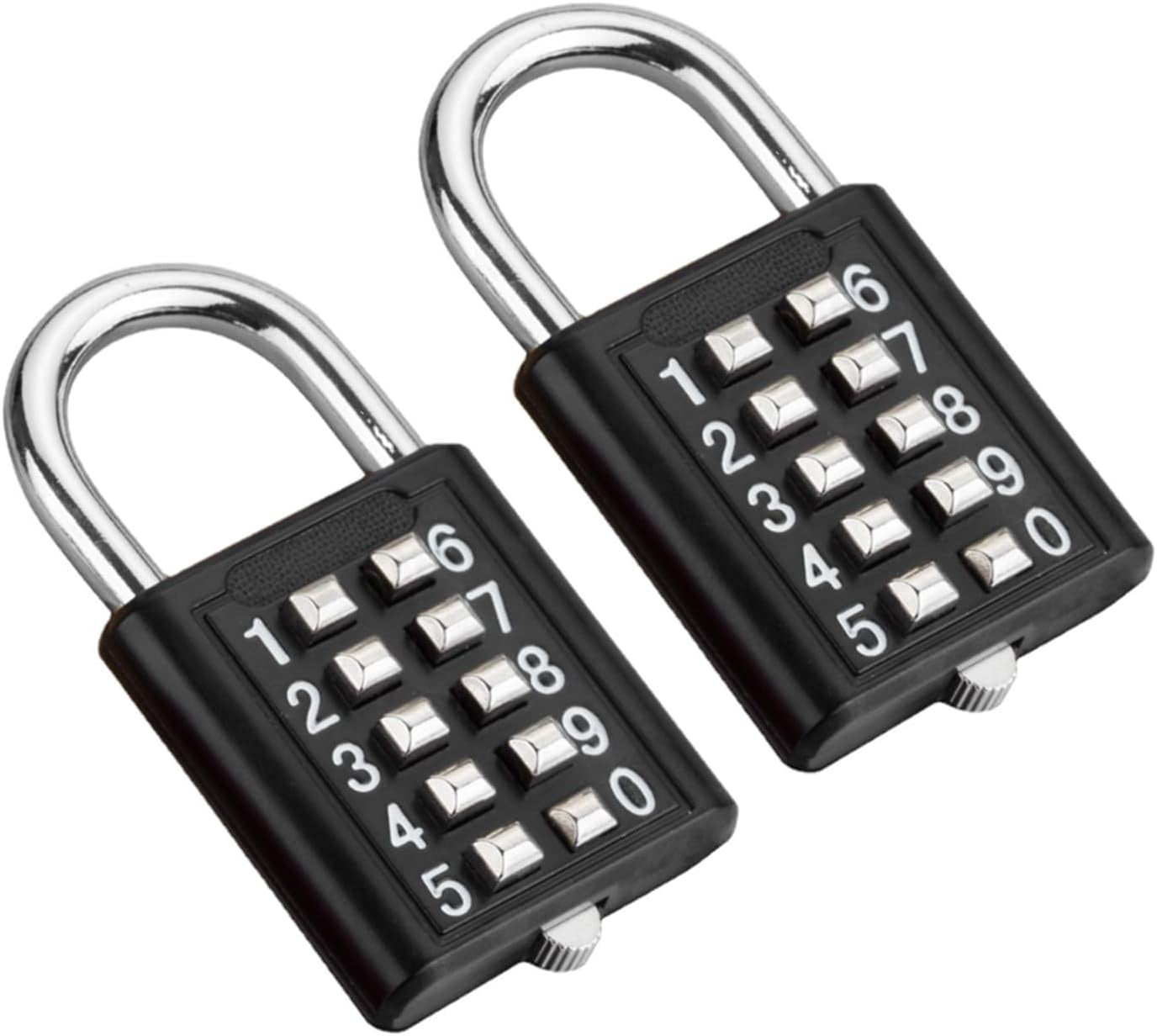 CERPXFF-2Pcs 10-Digit Combination Padlock Push Button Lock for Locker ...