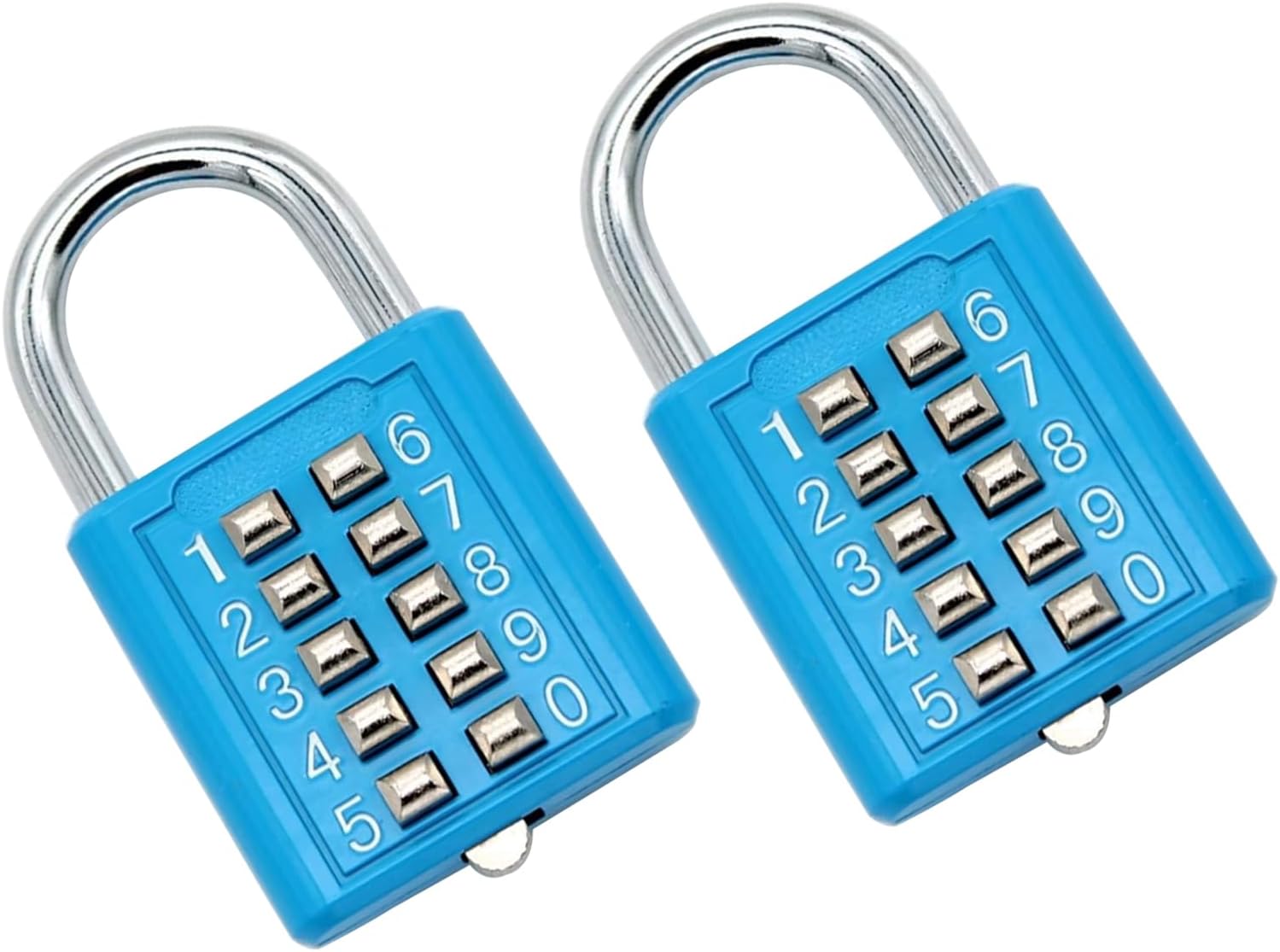 CERPXFF-2Pcs 10-Digit Combination Padlock Push Button Lock for Locker ...