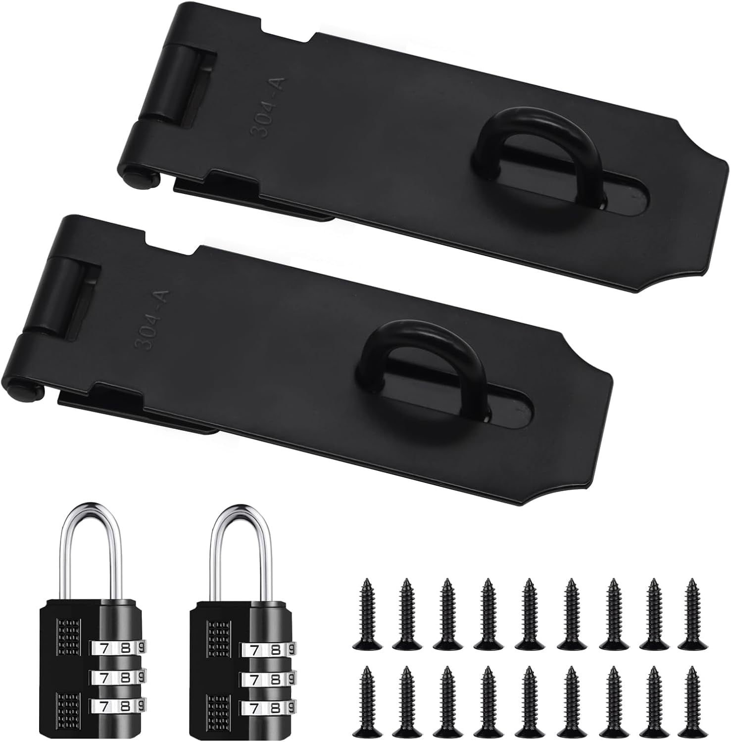 CERPXFF-2Pcs Door Locks Hasp Latch,4 Inch 304 Stainless Steel Safety ...