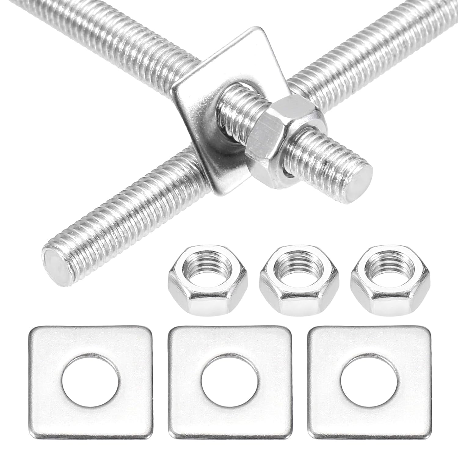 CERPXFF-2Set M5x500mm Fully Threaded Rod, 201 Stainless Steel Threaded ...