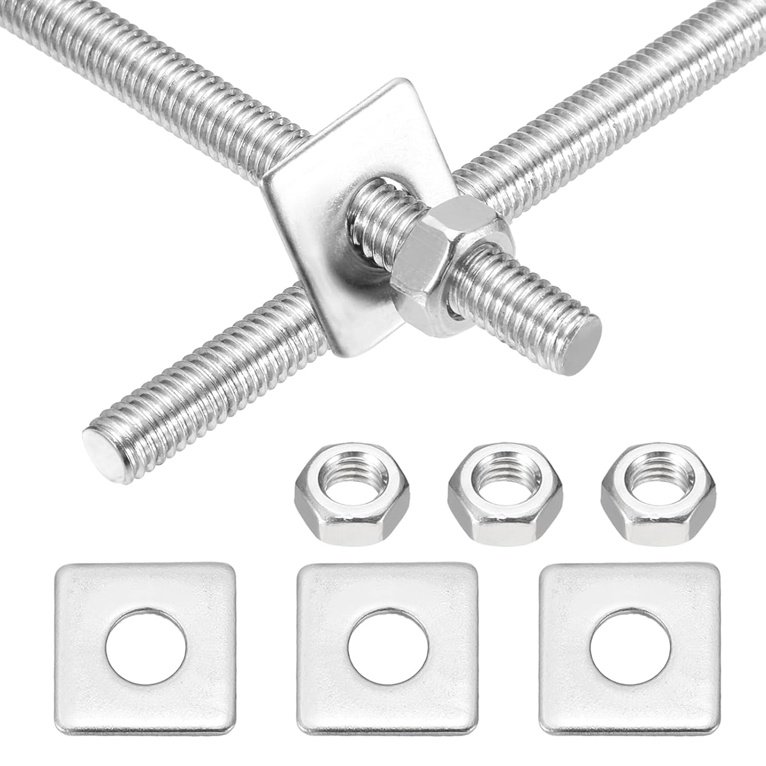 CERPXFF-2Set M6x100mm Fully Threaded Rod, 304 Stainless Steel Threaded ...