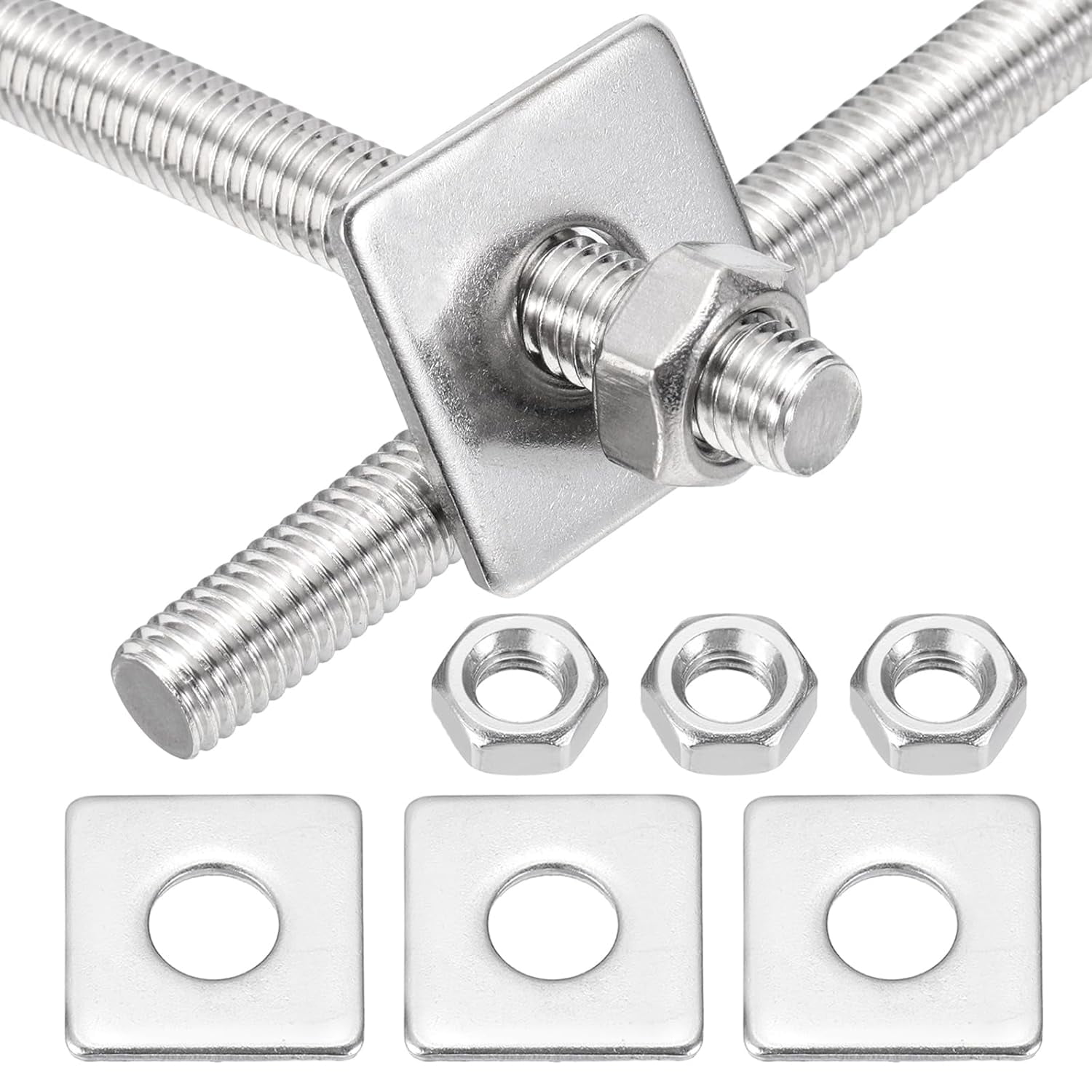 CERPXFF-2Set M8x100mm Fully Threaded Rod, 201 Stainless Steel Threaded ...