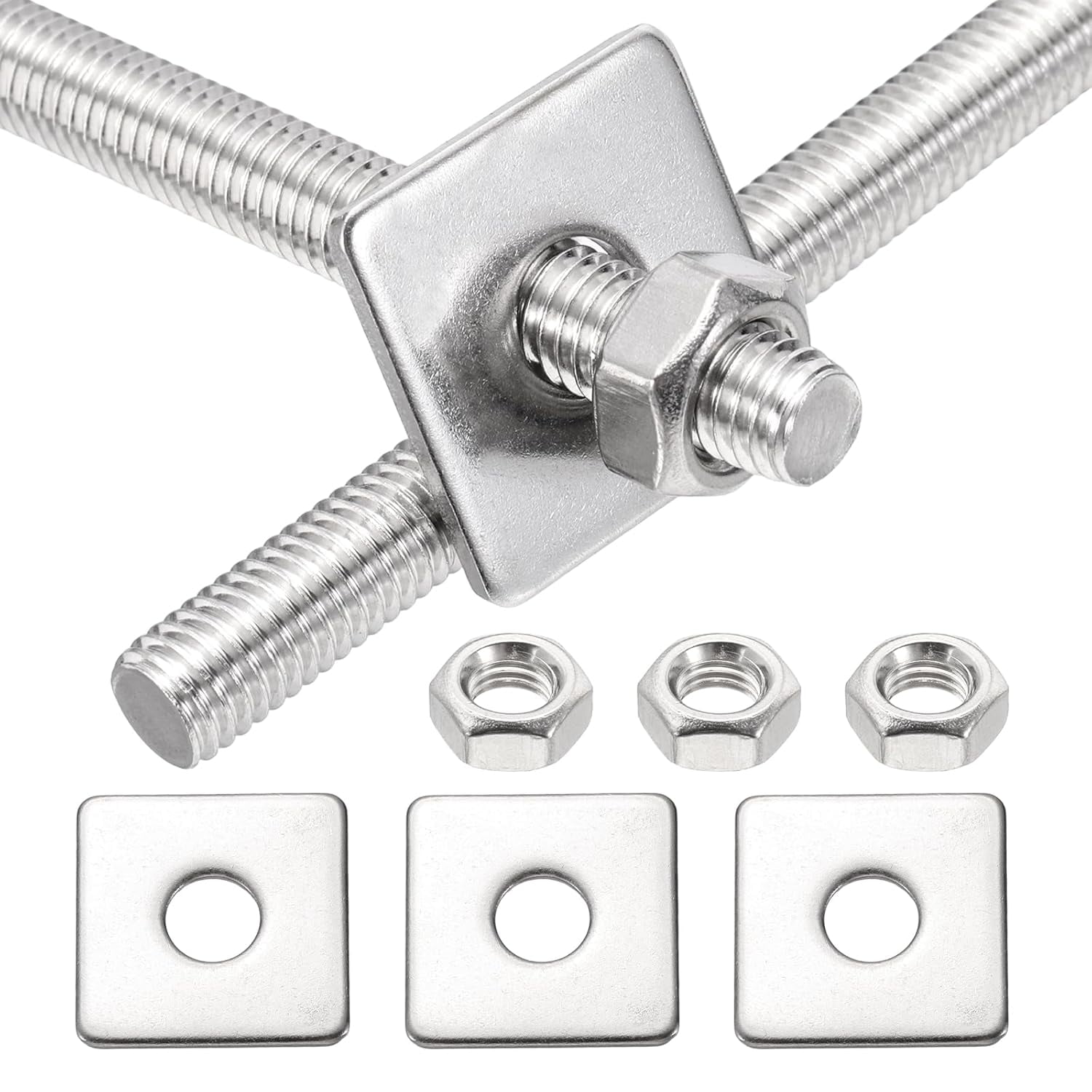 CERPXFF-2Set M8x90mm Fully Threaded Rod, 304 Stainless Steel Threaded ...