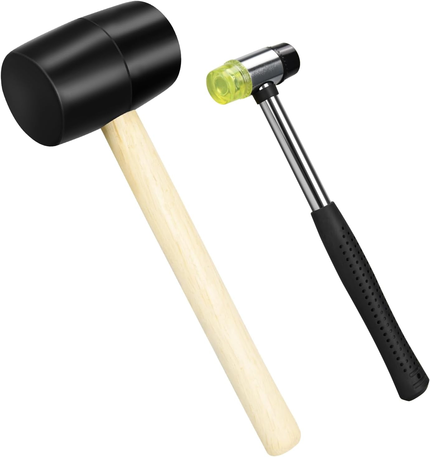 CERPXFF-2pcs Mallet Set, 16oz & 25mm Double-Faced Soft Rubber Mallet ...