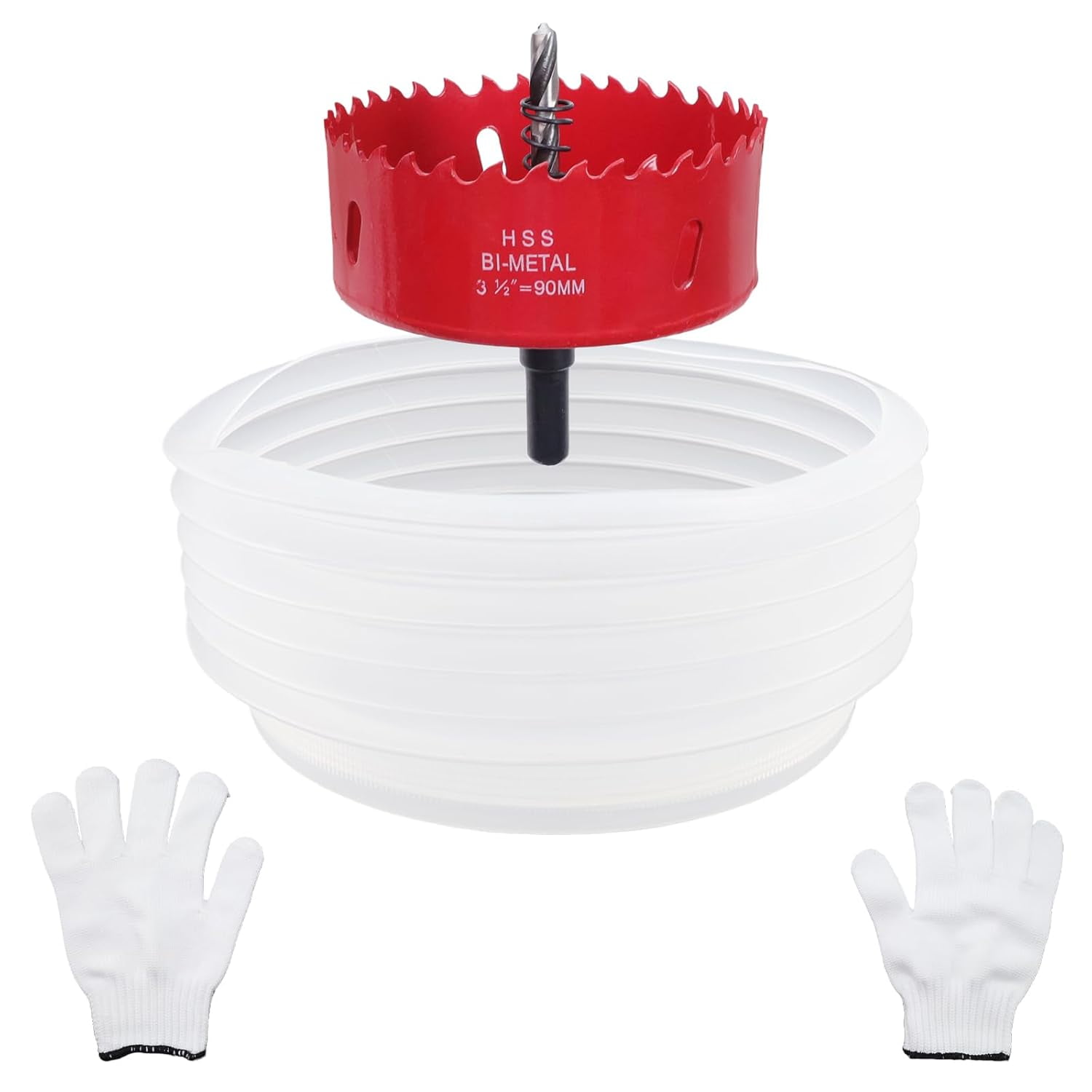 CERPXFF-3-1/2 Inch Hole Saw with 125mm Dust Bowl Catcher for Recessed ...