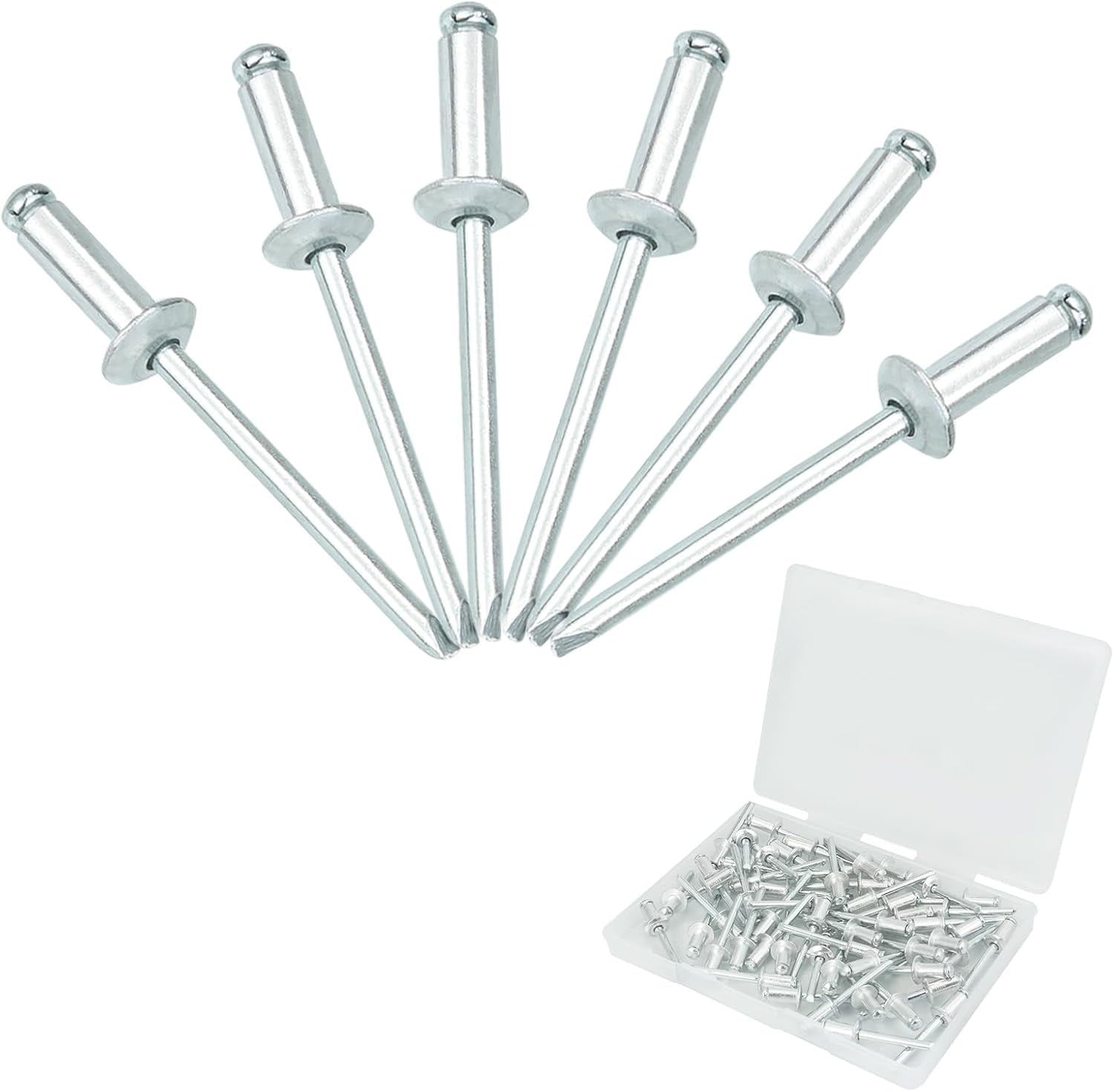 CERPXFF-3/16" x 1" Aluminum Rivets,110Pcs Aluminum Blind Rivets,Pop ...