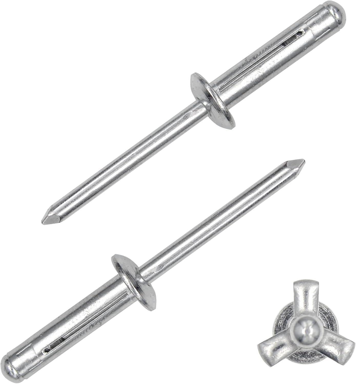 CERPXFF-3/16" x 3/4" Tri-Fold Rivets Assortment - 150Pcs,Silver Tri ...