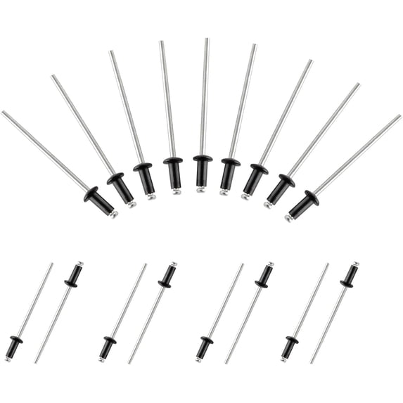 CERPXFF-3/32" x 1/4" Aluminum Blind Rivets Assortment, Black Pop Rivets ...