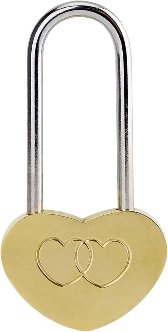 CERPXFF-3.5" 50mm Love Lock Heart Padlock,Single Heart Wish Lock for ...