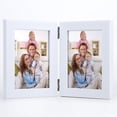 CERPXFF-3.5x5 Double Picture Frame White with Clear Glass Display 3.5 ...
